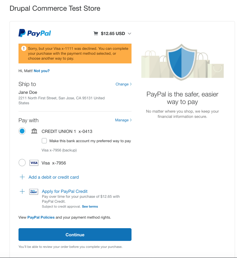 Redirect back to PayPal site on error 10486 [#2678344] | Drupal.org